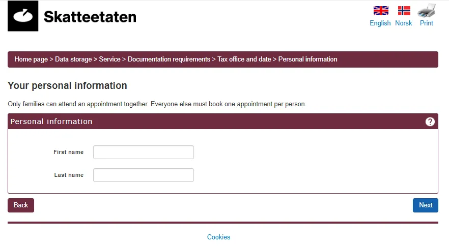 Klikk på "Neste steg" for å fortsette veiledningen.